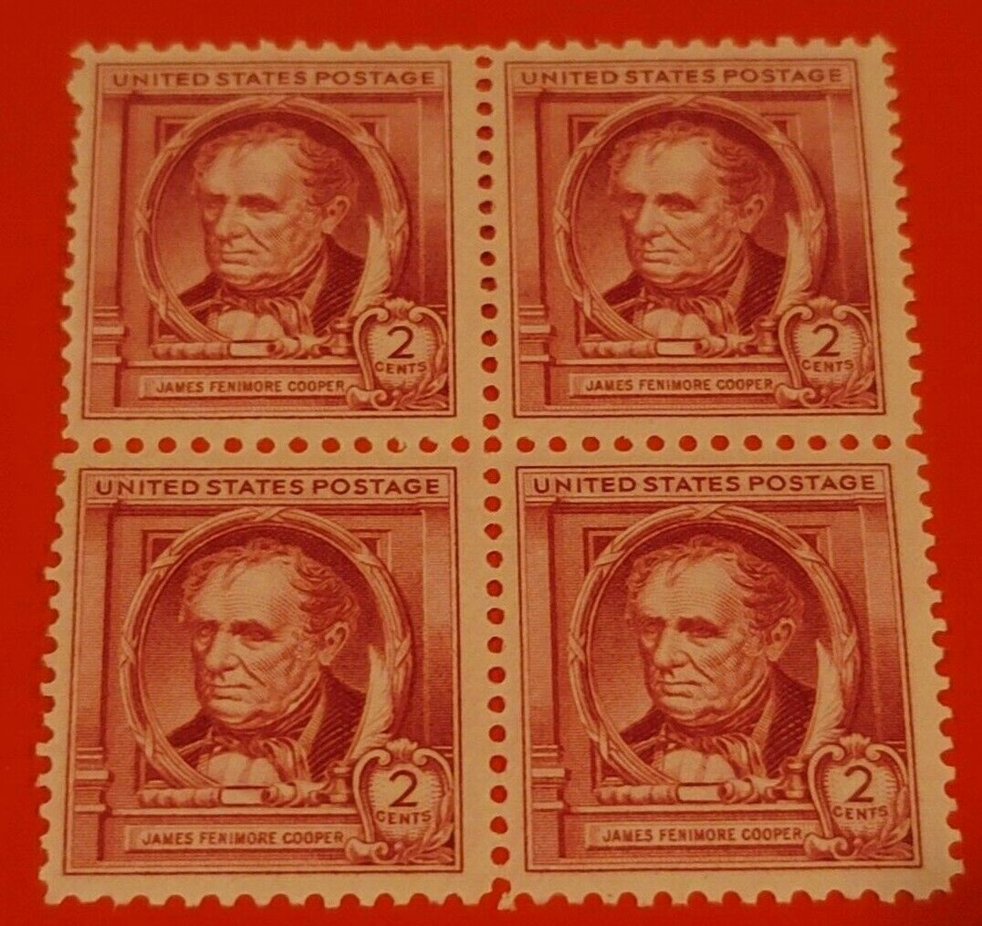 Scott#: 860 - Famous Americans-Authors: James Fenimore Cooper Block of ...