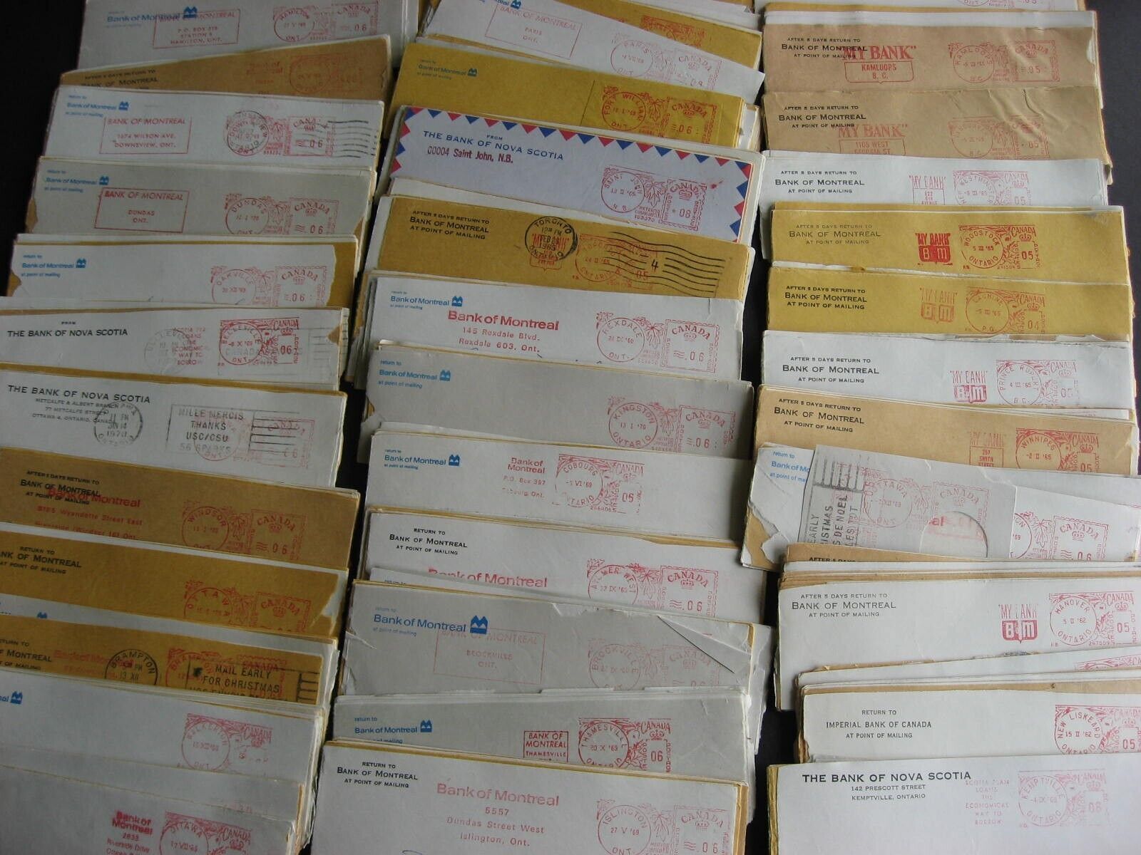 Canada 1,000 meter mail cut squares early 1960s to 1970 duplication ...