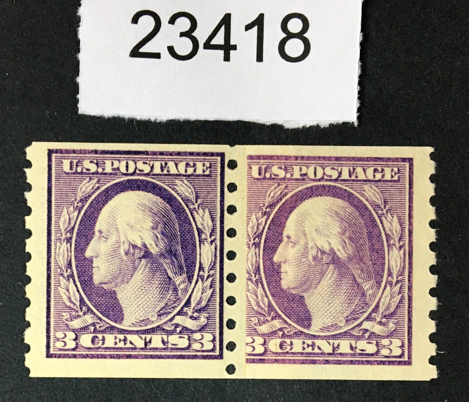 US Stamps # 394 Pair Paste-Up Mint OG NH CAT. $350 LOT #23418 | United ...