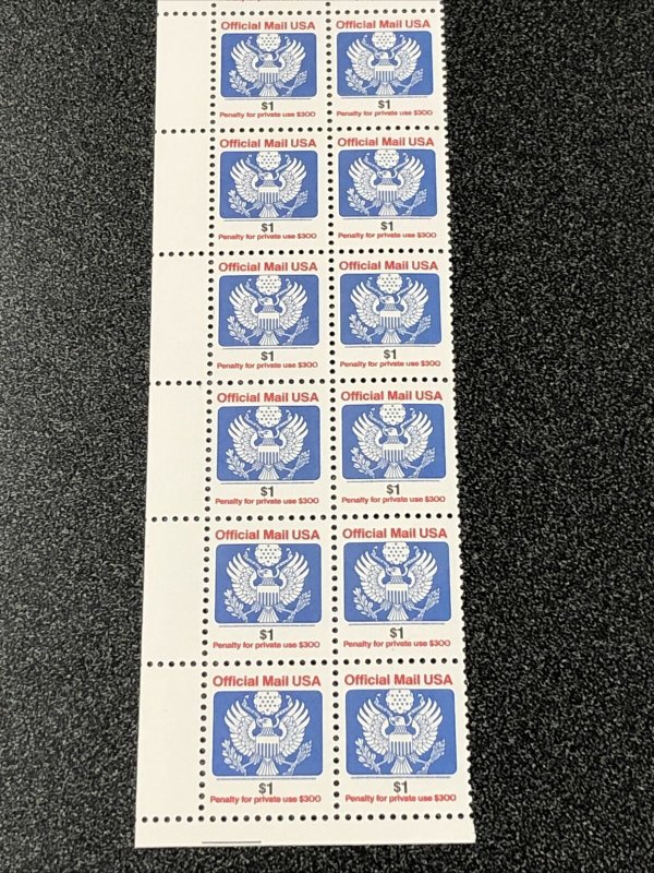 O161 Official Mail $1 Plate Block Of 20 Superb Mint Never Hinged ...