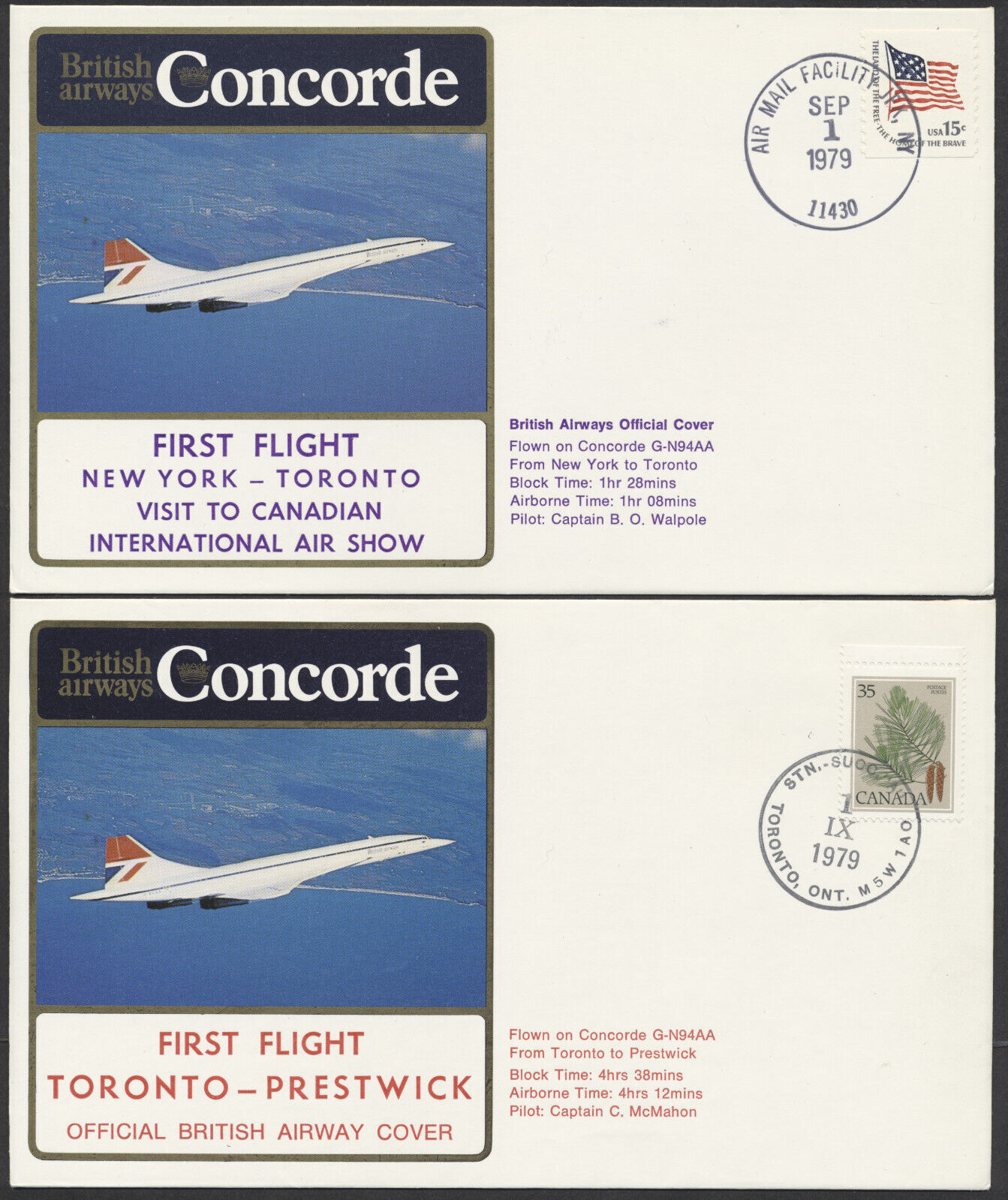 1979 British Airways Concorde Flights to/from Canadian International ...