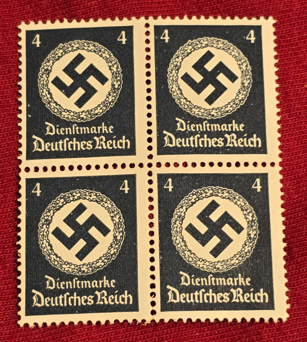 Nazi Germany Third Reich Swastika Stamp block X 4 MNH WW2 WWII ...