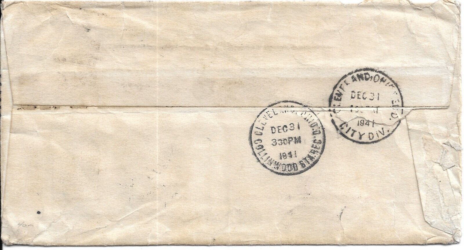 Albrook Field, Canal Zone to Cleveland, OH 1941 Airmail Spec. Del. Cens ...