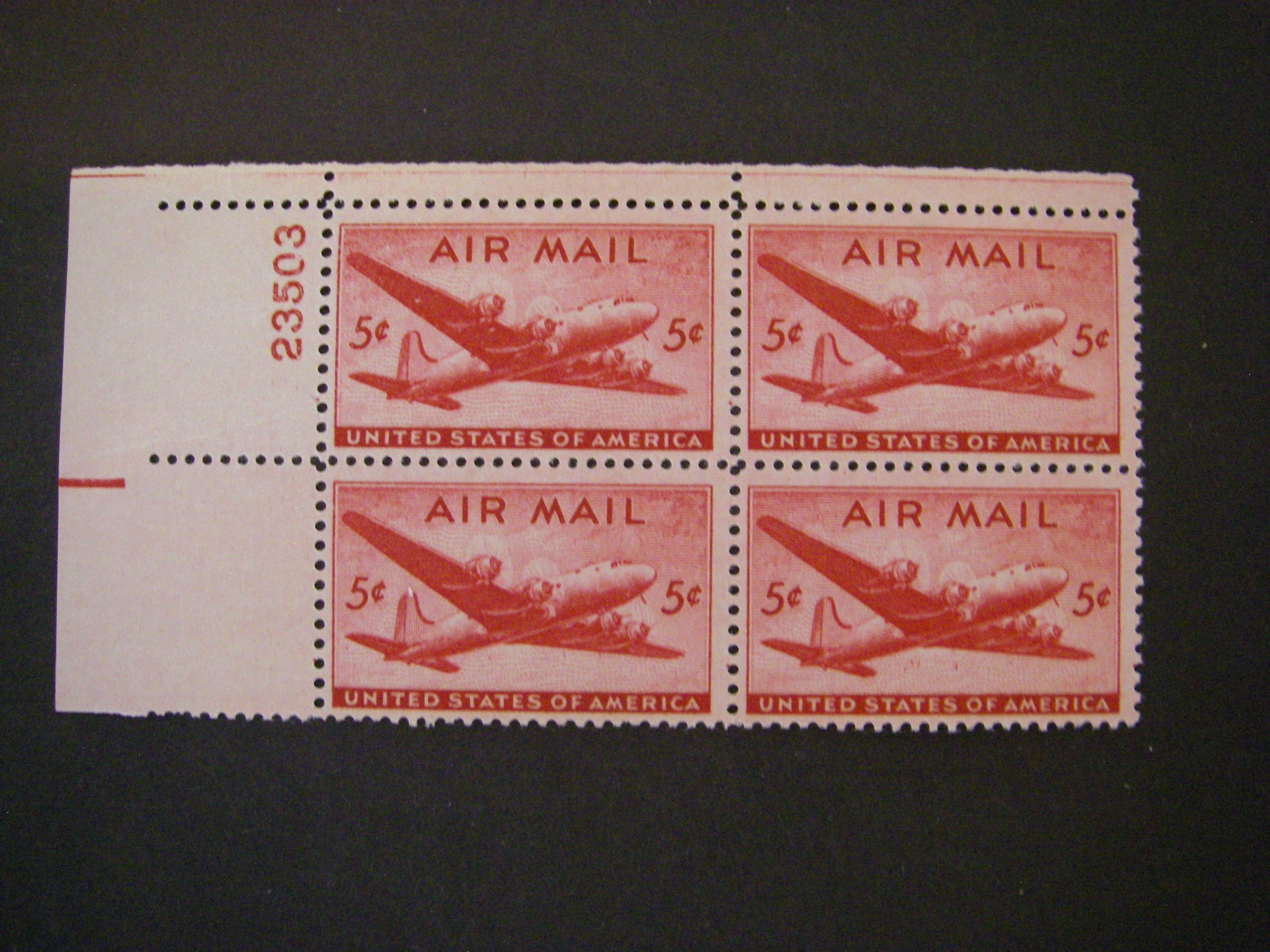 Scott C32, 5c DC-4 Skymaster, PB4 #23503 UL, MNH Airmail Beauty ...