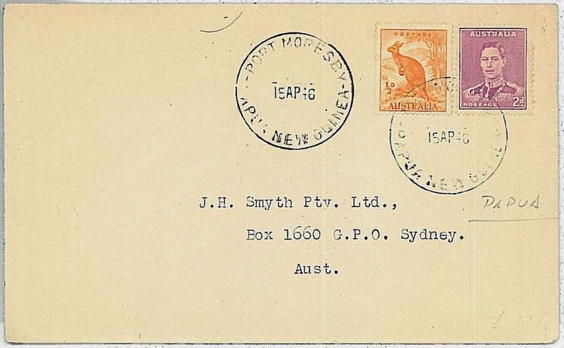 POSTAL HISTORY - AUSTRALIA \ PAPUA NEW GUINEA : cover 1946 from PORT ...
