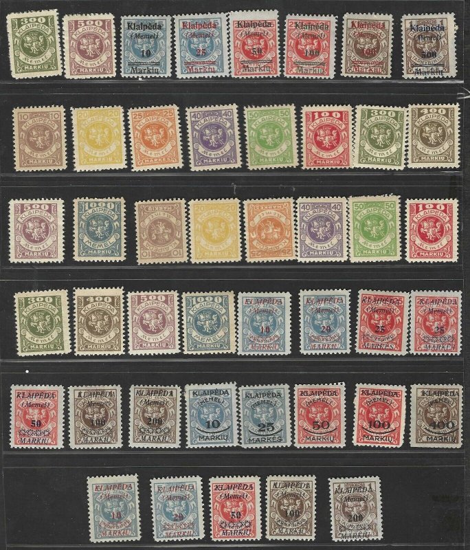 Memel Germany 1923 Collection of 47 Mint Most Hinged or Light Hinge SEE ...