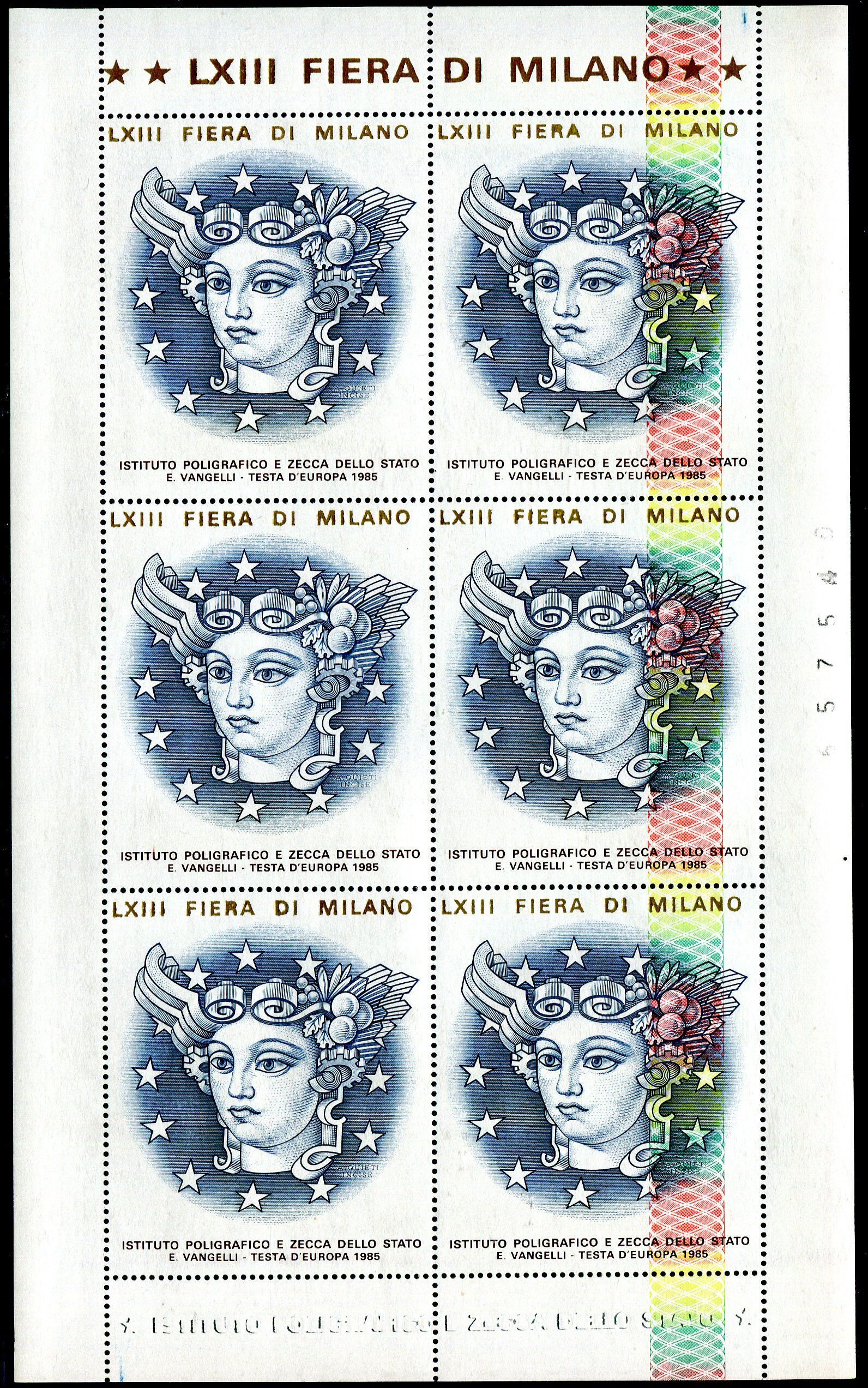 SOUVENIR SHEET LXIII Fiera di Milano 1985 | Europe - Italy, Stamp ...
