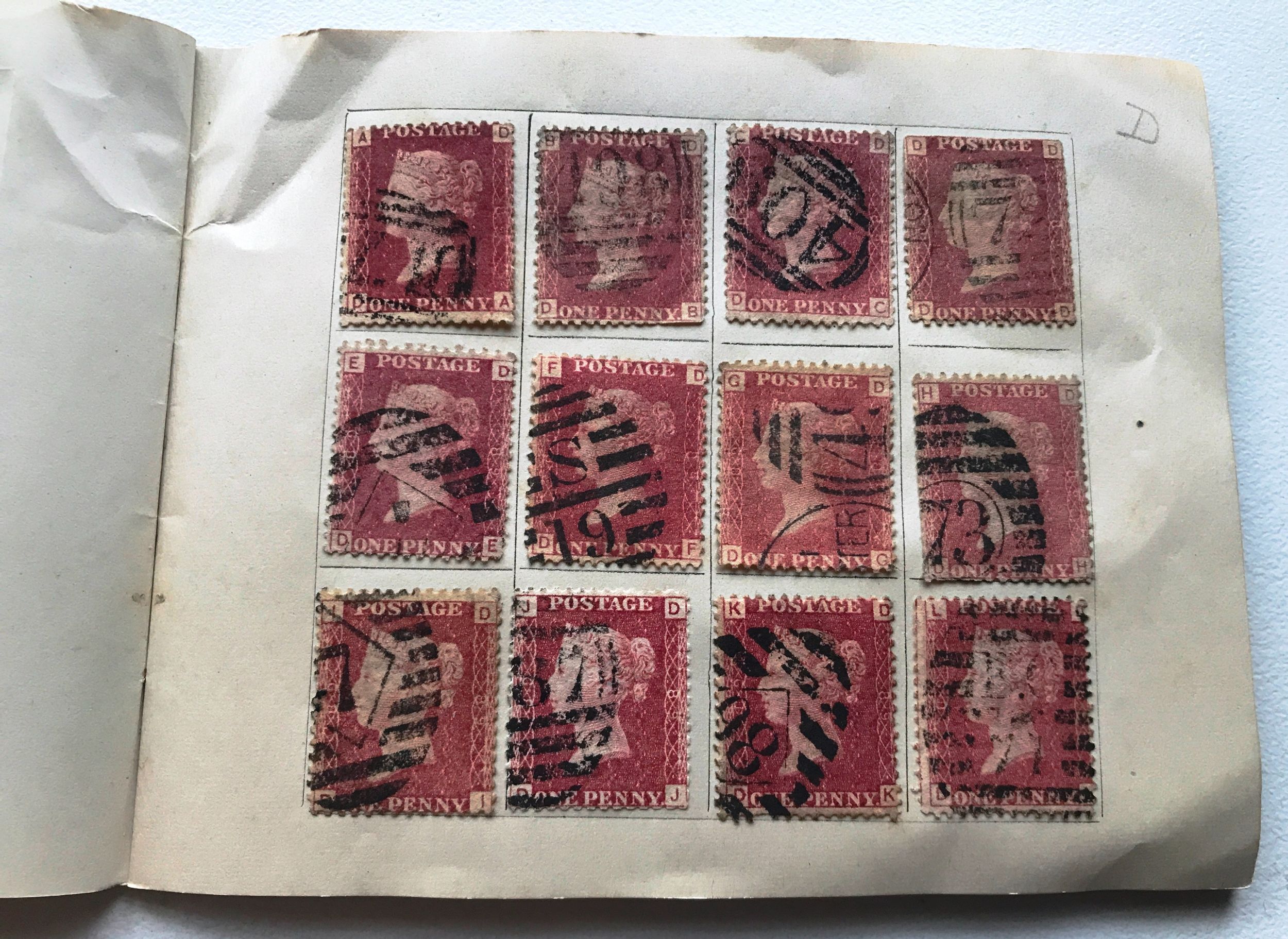 SG43 penny red fully reconstructed plate 89 of 240 Queen Victoria ...