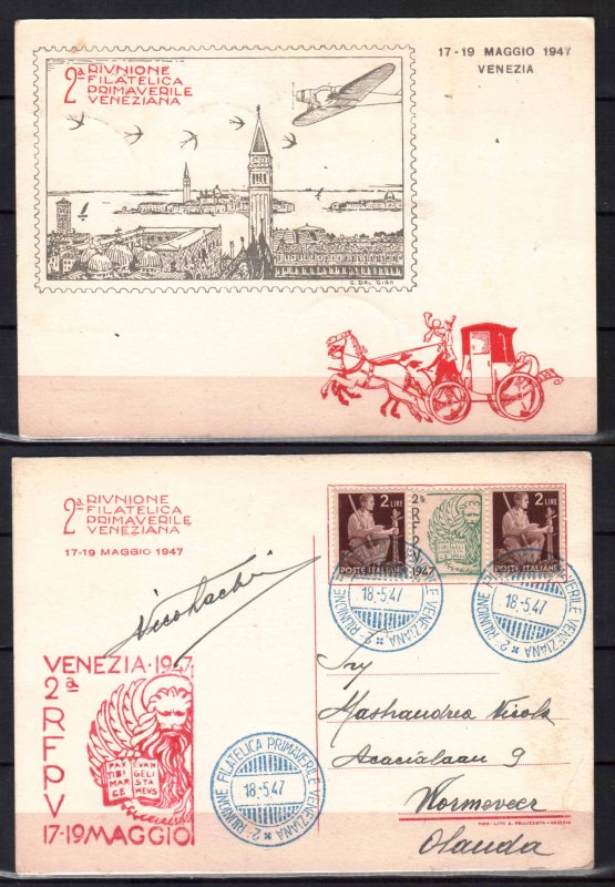 Italy Stamps. 1947 Postcard | Europe - Italy, Air Mail Stamp / HipStamp