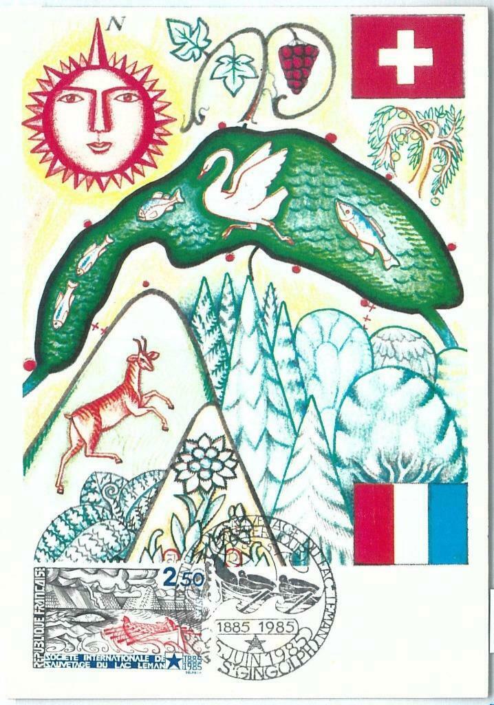 72742 - FRANCE - Postal History - MAXIMUM CARD - LAC LEMAN Boat rowing ...