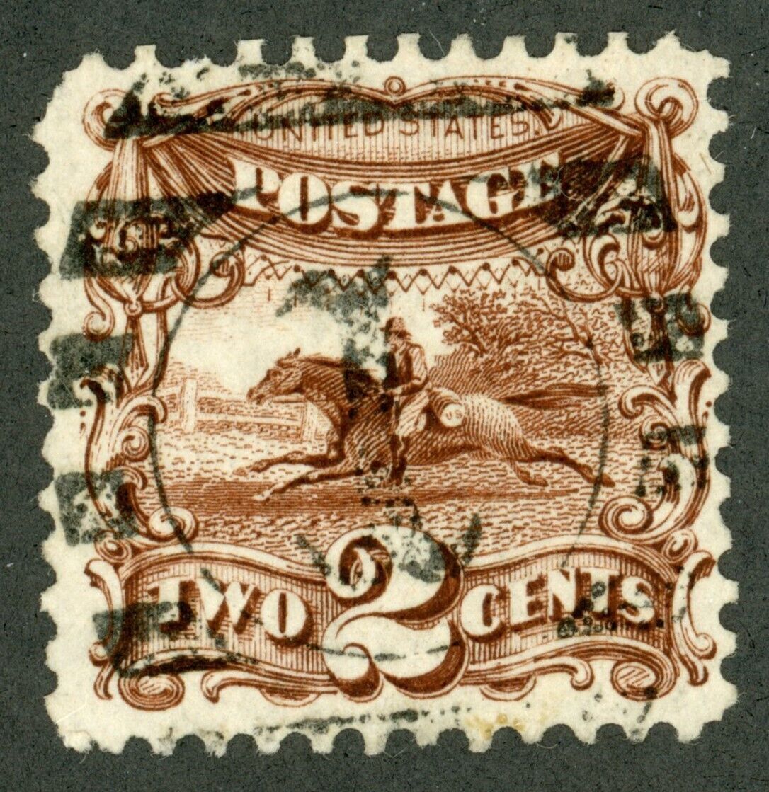 US Stamp #124 Post Horse and Rider 2c - USED - CV $750.00 | United ...