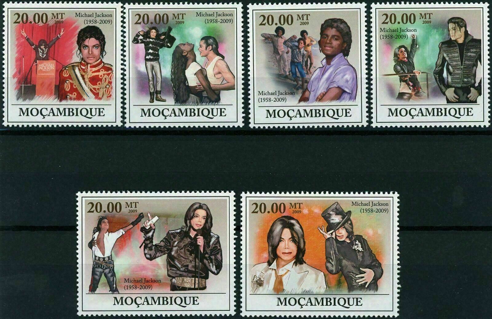 Michael Jackson Pop Singer Famous People Serie Set of 5 Stamps Mint NNH ...