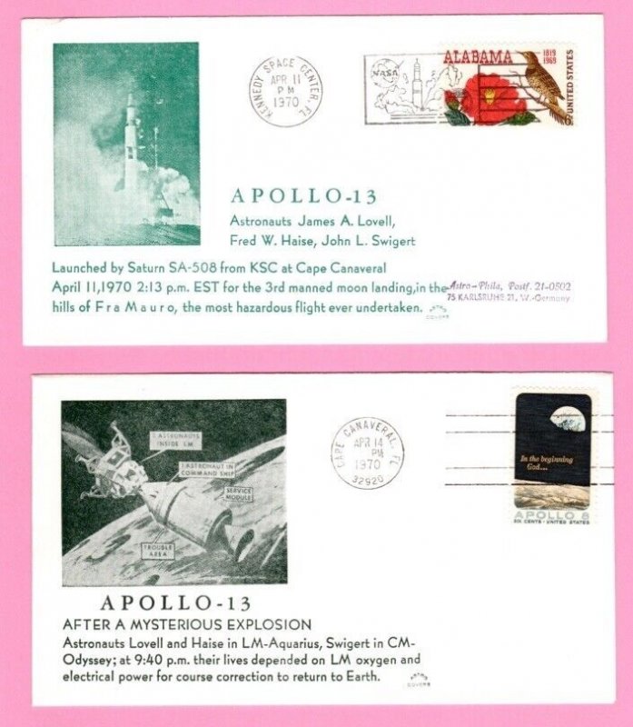 ( Set of 4 ) Apollo 13 Speeds to Moon with astronauts Lovell-Haise ...
