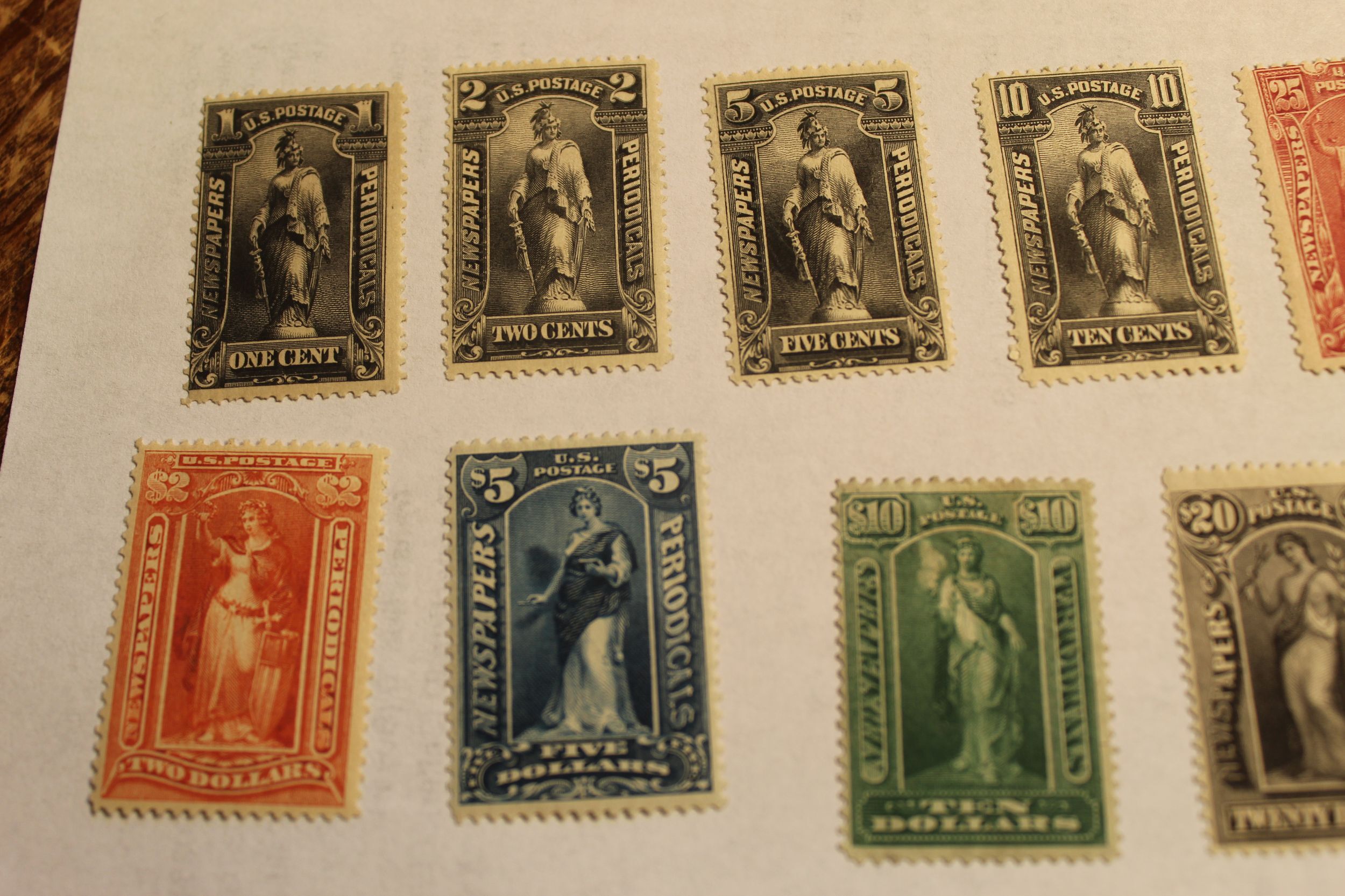 US Newspaper Stamp - Pr114 - Pr125 SET Complete Hinge Remants and Some ...