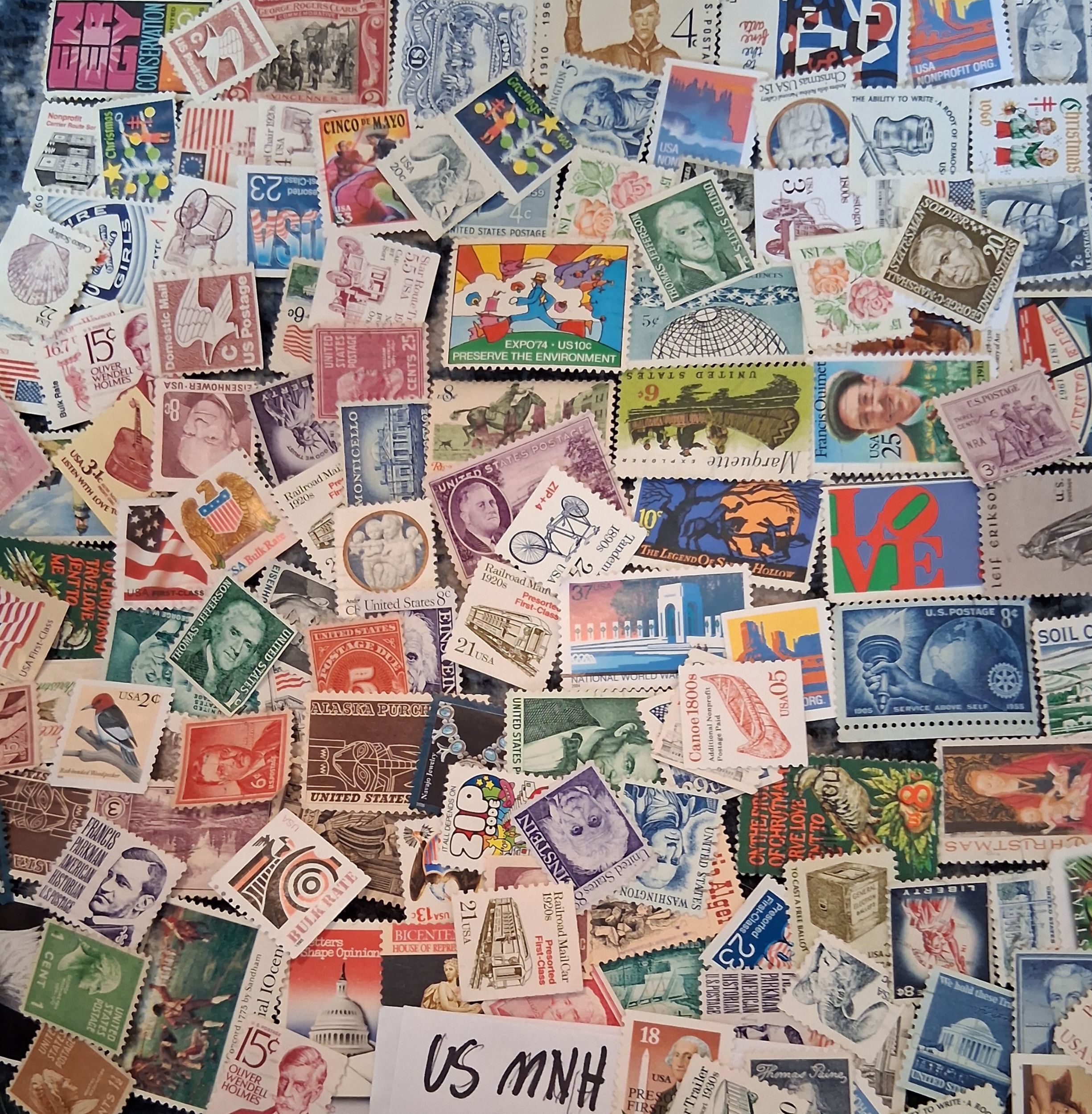 50 US Different Stamps MNH Mint Unused Mint Lot Vintage Collection ...