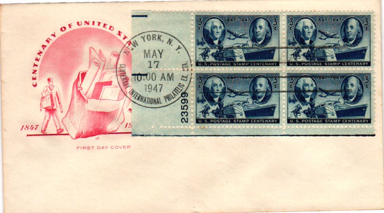 #947 Postage Stamp Centenary Plate Block – House of Farnam Cachet EV22 ...