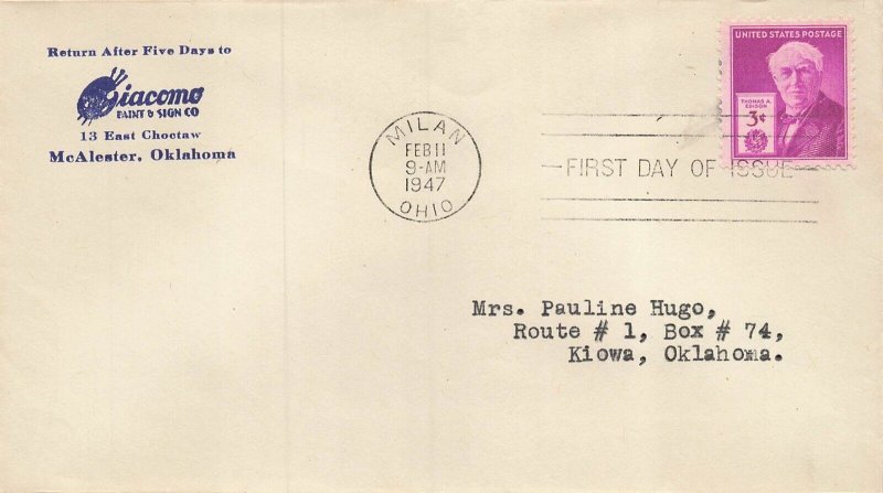 945 3c THOMAS ALVA EDISON - Giacomo Paint & Sign Co. | United States ...