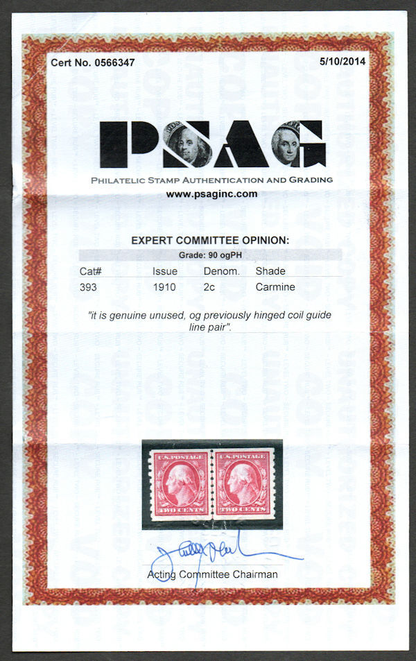 393 XF-SUPERB OG LH, Line Pair, w/PSAG (05/14..MORE.. gg3968 | United ...