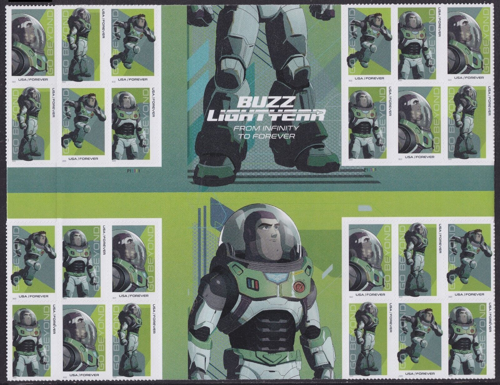 US 5712b Go Beyond Buzz Lightyear F cross gutter block 24 MNH 2022 ...