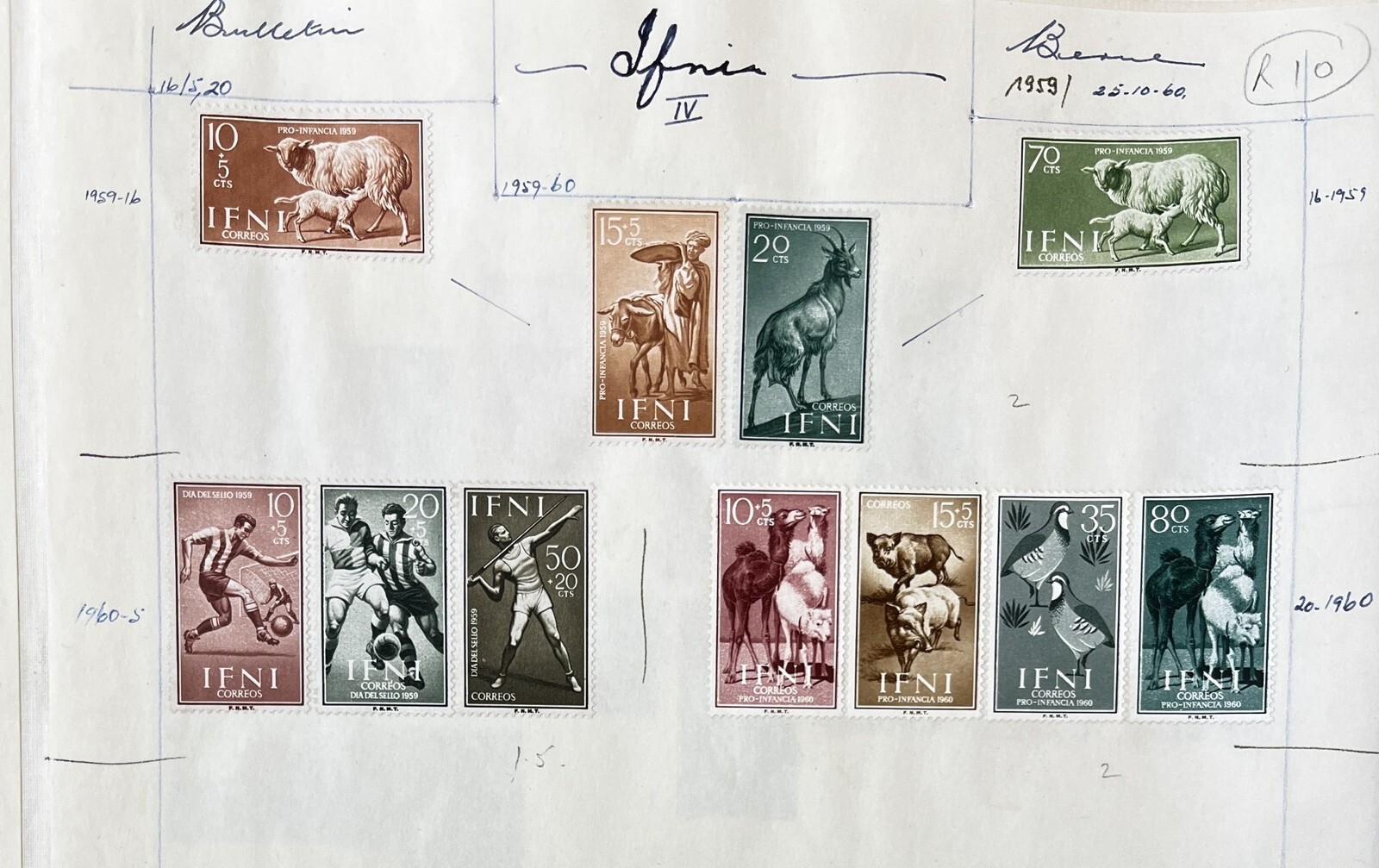 SPANISH IFNI 1953/60 Birds Wildlife on Archive Pages (Apx 70 Items ...