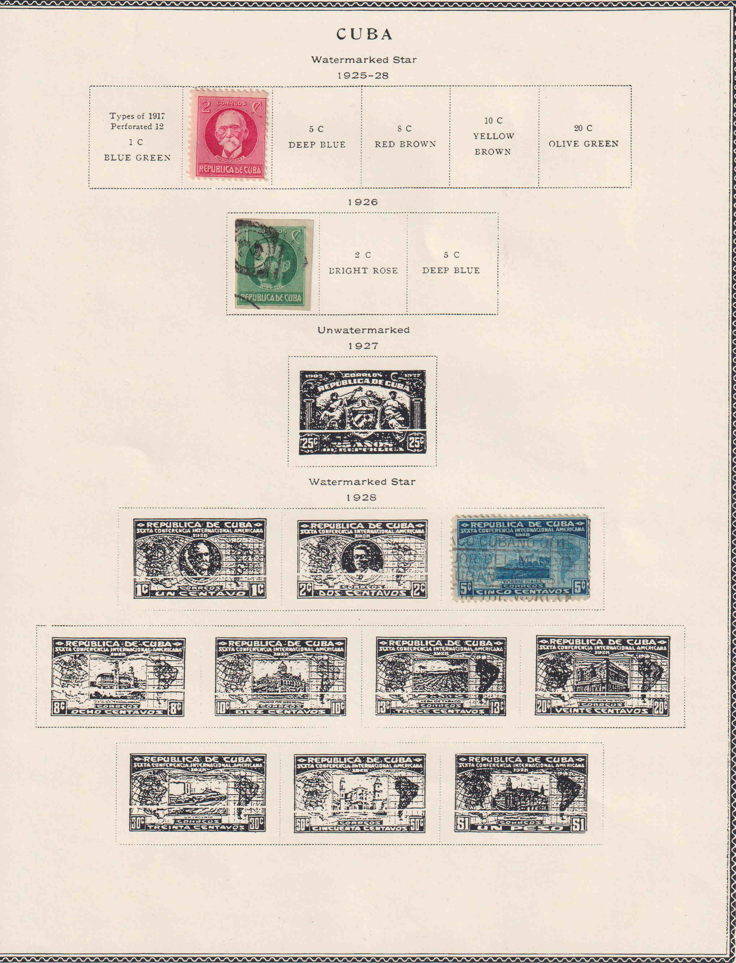 Cuba Four Album Pages Collection LOT With USA Overprints 45 Stamps ...