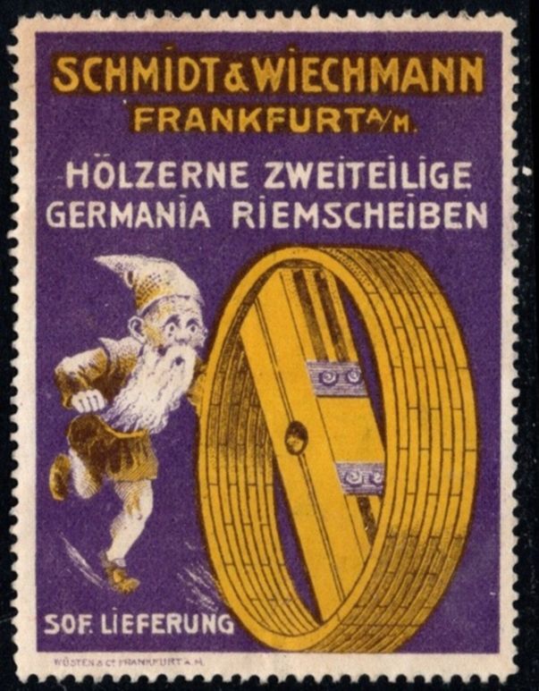 Vintage Germany Poster Stamp Schmidt & Wiechmann Wooden Two-Piece Belt ...