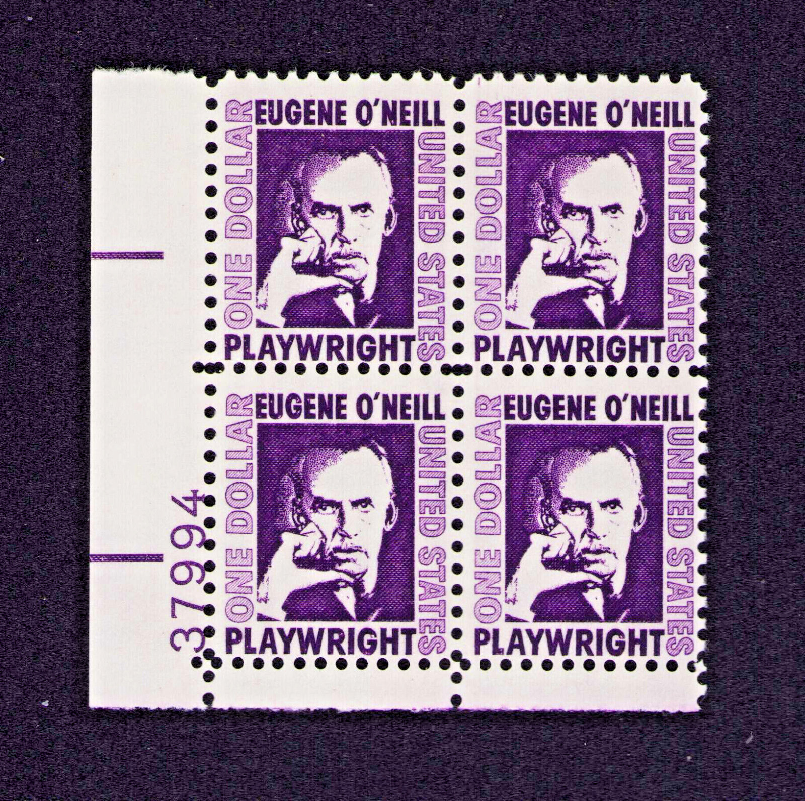 US Scott # 1294, MNH Full Gum Eugene O'Neill Plat Block Lower Left ...