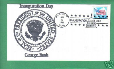 1989 Bush Inauguration Design 1-Houston, TX RJW CACHET | United States ...