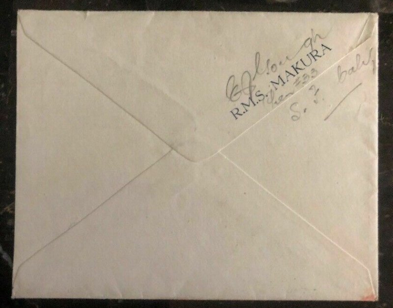 1936 New Zealand Paquebot Cover To Brainstree Ma USA RMS Makura ...