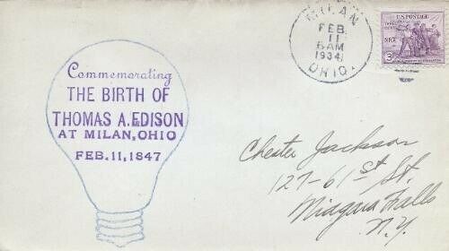 Thomas Alva Edison Birthday 1934 | United States, Stamp / HipStamp
