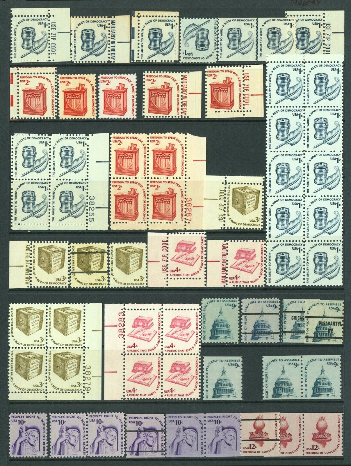 #1581-#1816 1975-1981 Americana Issues Singles, Coils, Pairs, Blocks ...
