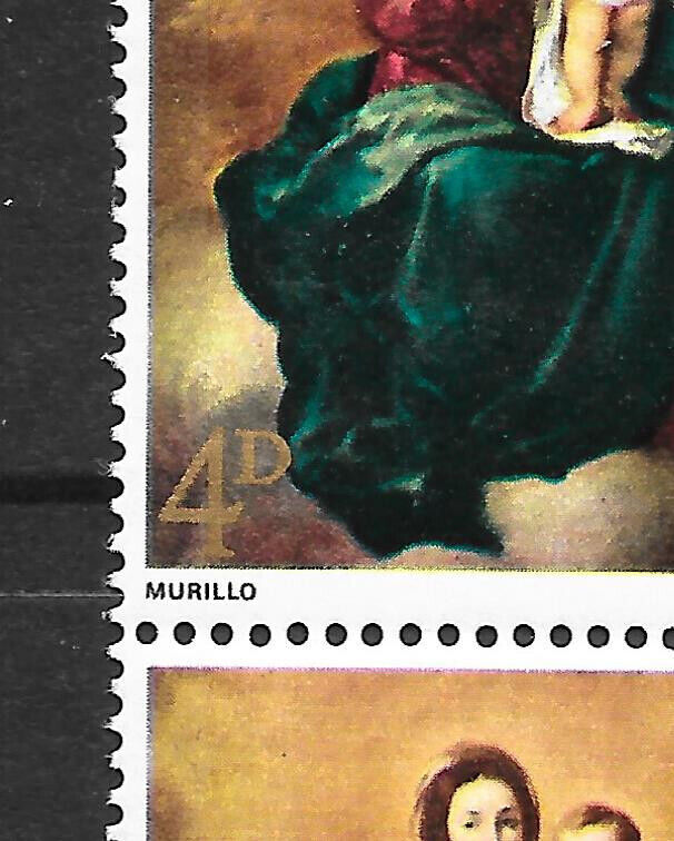 GB 1967, SG757 CHRISTMAS 4d, PAIRS With 4d Shift FLAW (see desc.) MNH ...