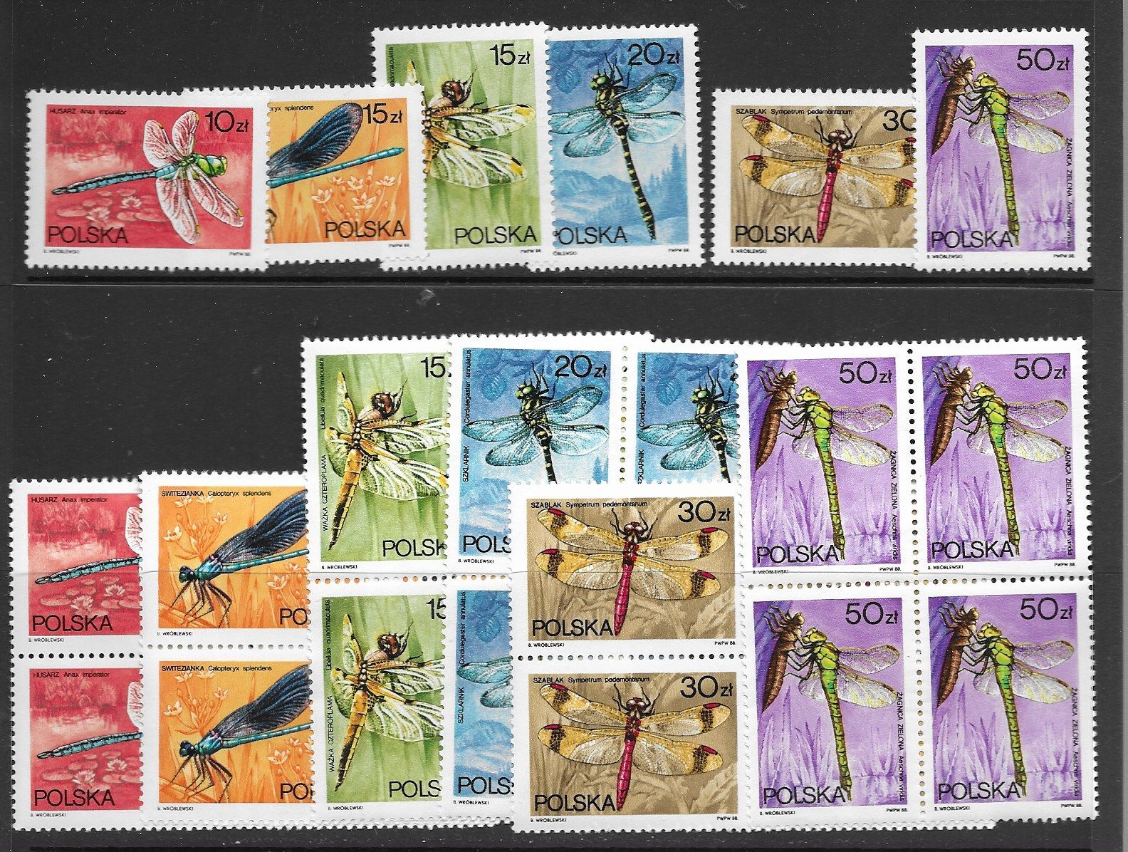 Poland 2841-6 MNH Dragonfly cpl. set x 5, vf 2022 CV $ 10.50 | Europe ...