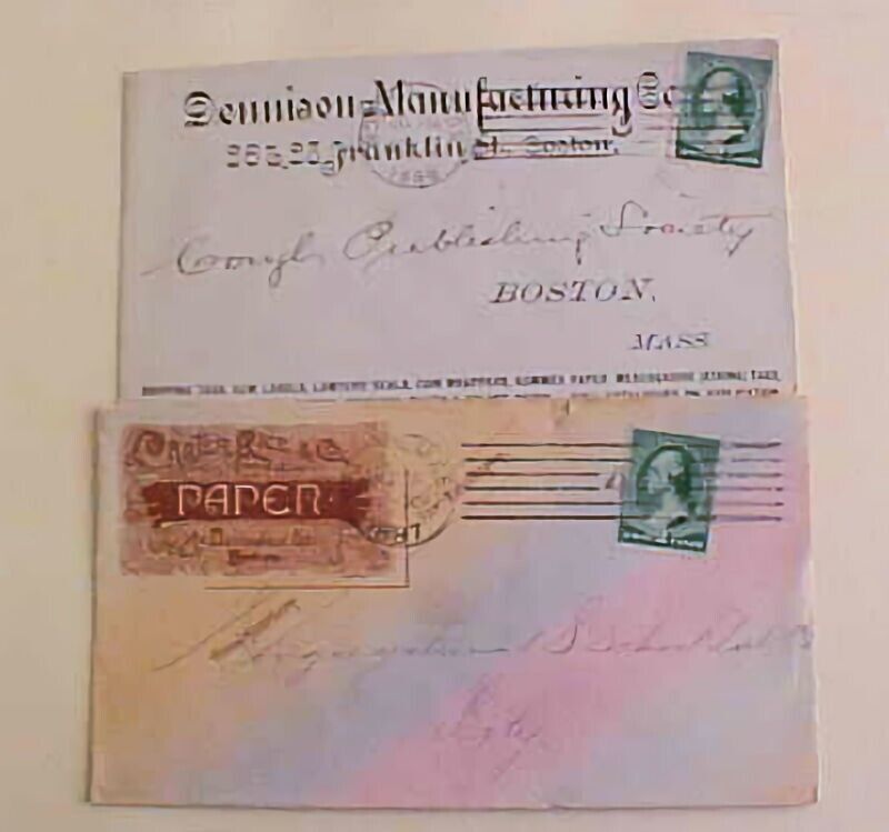 US Pictorial AD 2 Covers Carter Rice Co. Paper Envelope 1887,Japanese ...