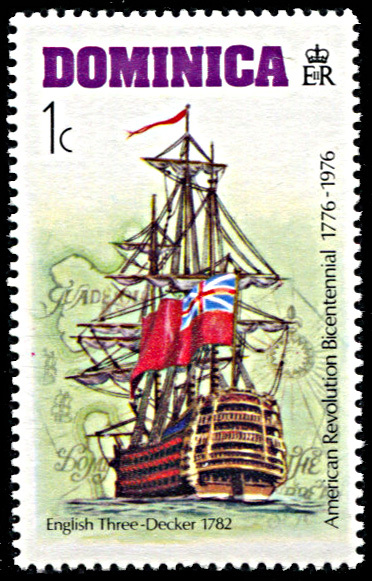 Dominica 473, MNH, United States Bicentennial, English Three-decker ...