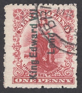 New Zealand Sc# 121A Used 1908 1p King Edward VII Land overprint ...
