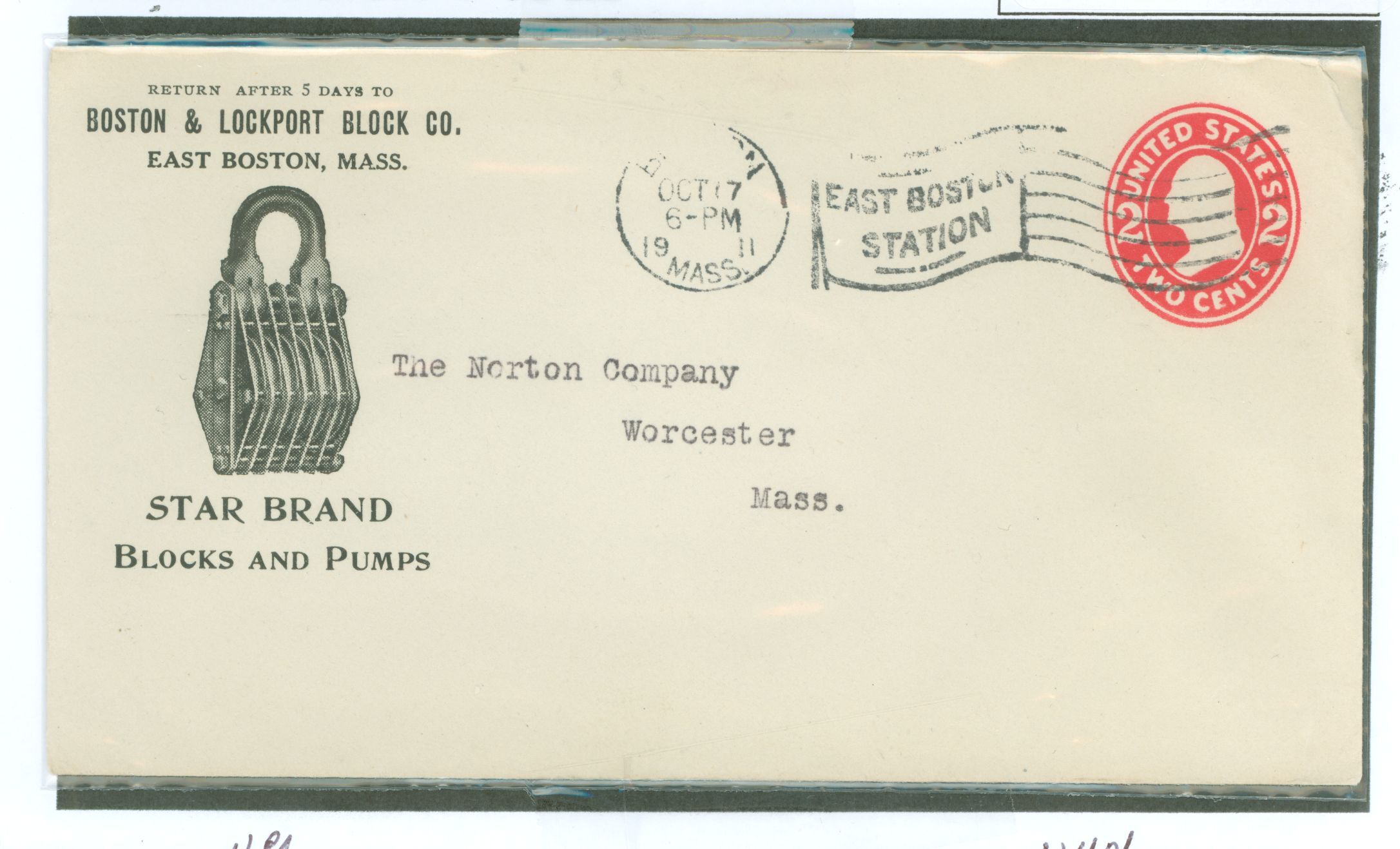 US U406 1911 Boston advertising; block and pumps illustrated cover ...