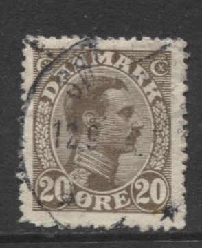 Denmark - Scott 104 - King Christian X Issue -1921 - Used - Single 20o ...