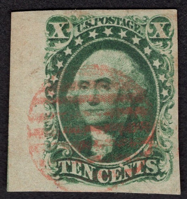 US #14 Extra Fine, used. w/Gorgeous red grid cancellation. Choice ...