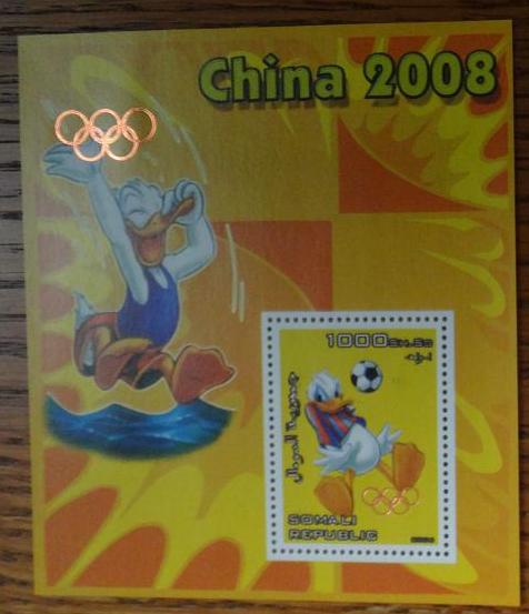 Somalia Sheet Gold Olympic Games Disney Duck Donald | Africa - Somalia ...