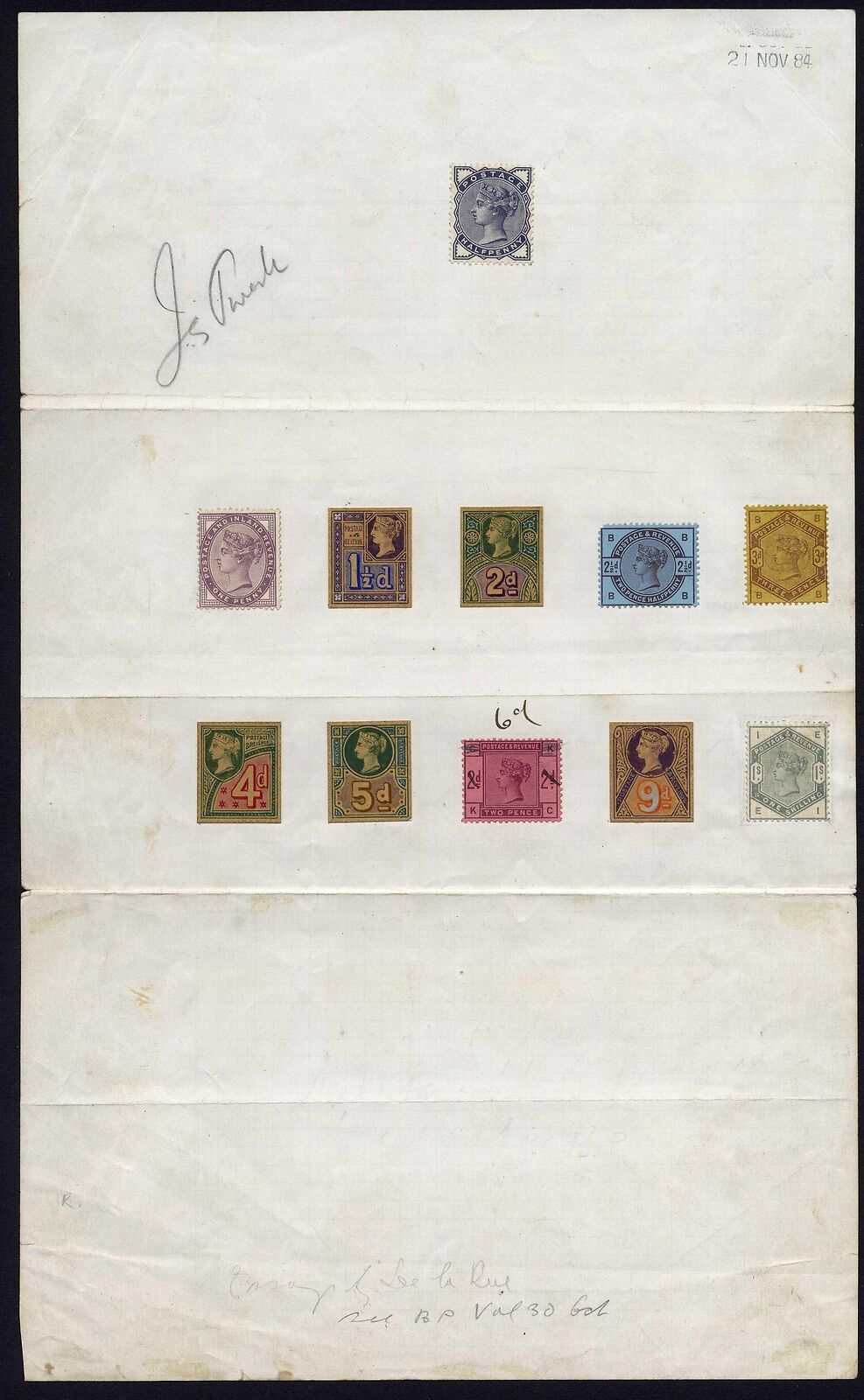 1884 DLR Record book page with FIVE HAND PAINTED Essays plus other ...