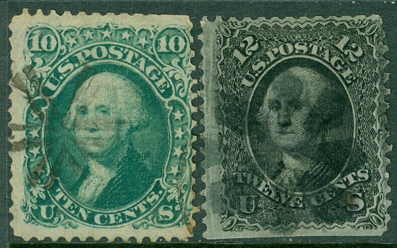 USA 1868 Scott #96-97 Used. Fancy cancels. Small faults. Cat $510 ...