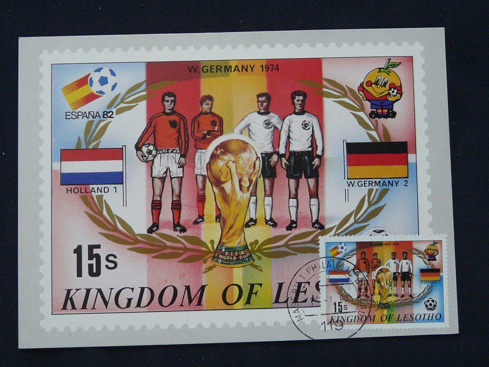 football world cup 1974 in Germany maximum card Lesotho 1982 ...
