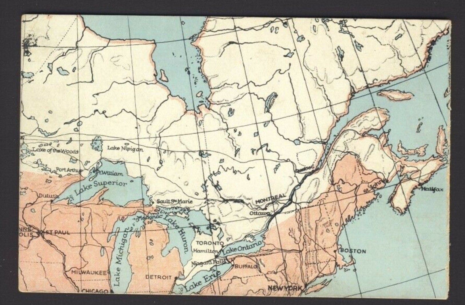 NAVAL - CANADA Map - Canada Steamship Routes? POSTAL HISTORY - postcard ...