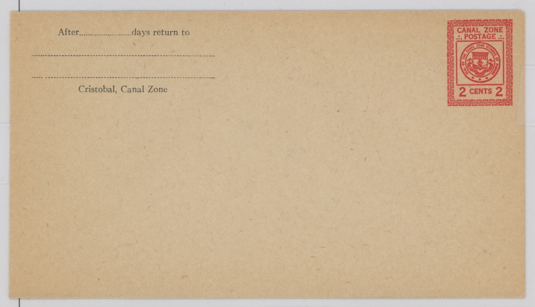 Canal Zone U9v Knife P3; Cristobal corner card; UPSS 11c. | Worldwide ...