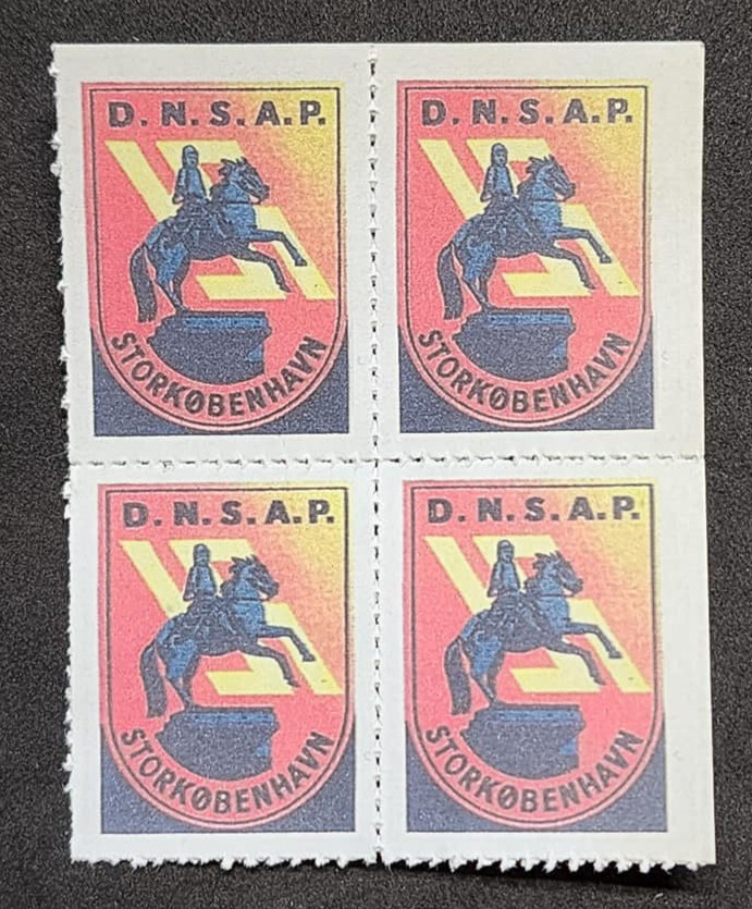 DNSAP Stamp Blocks Denmark Danish Nazi party block MNH WW2 WWII Germany ...