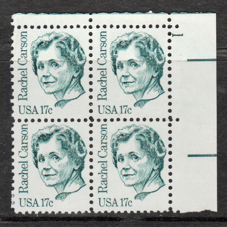 USA Plate Block # 1857 - M/NH - Rachel Carson - Biologist, Author - UR ...