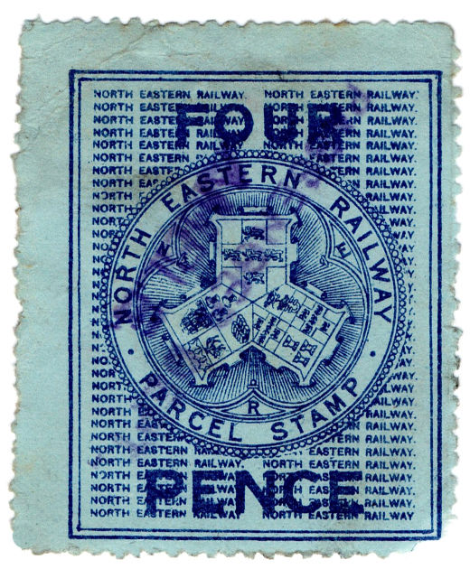 (I.B) North Eastern Railway : Parcel Stamp 4d (Amble) | Great Britain ...