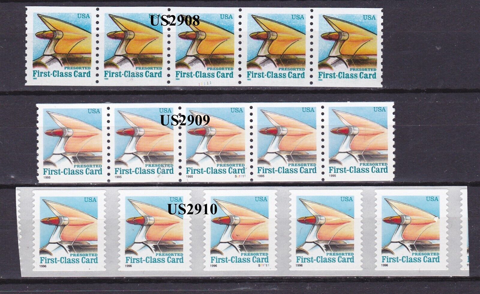 PNC5 15c Tail Fin US 2908, 2909, 2910 Lot (3) MNH F-VF | United States ...