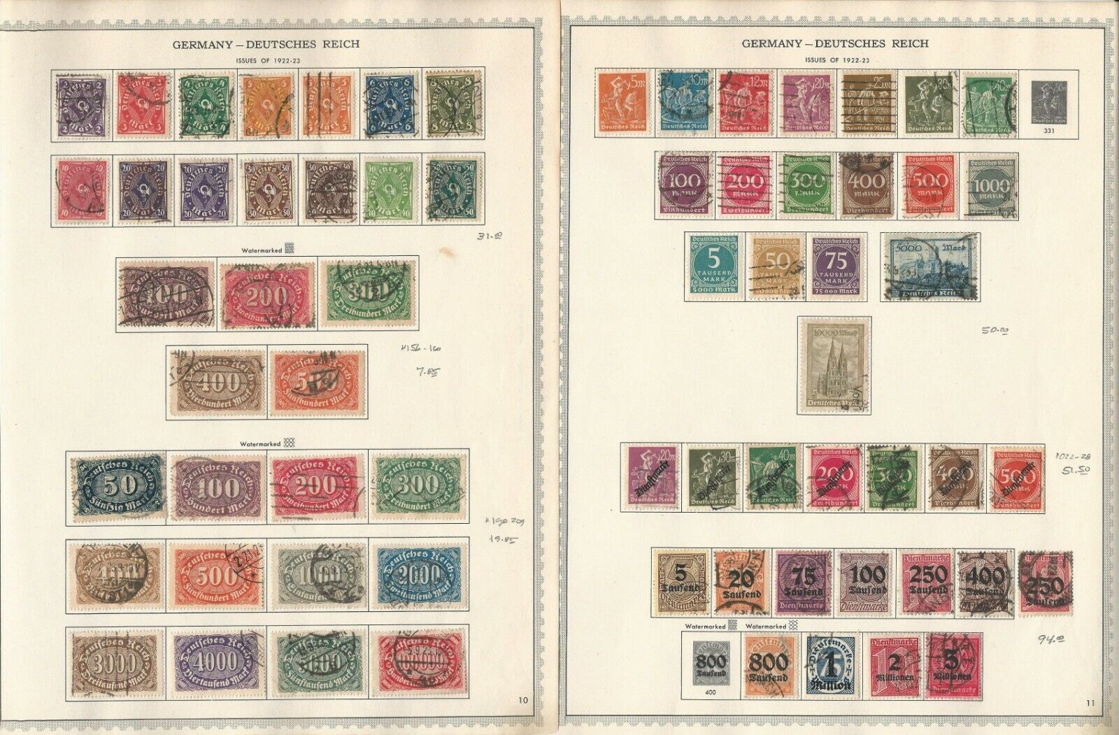 Germany Stamp Collection on 12 Minkus Specialty Pages, SCV $5700, DKZ ...